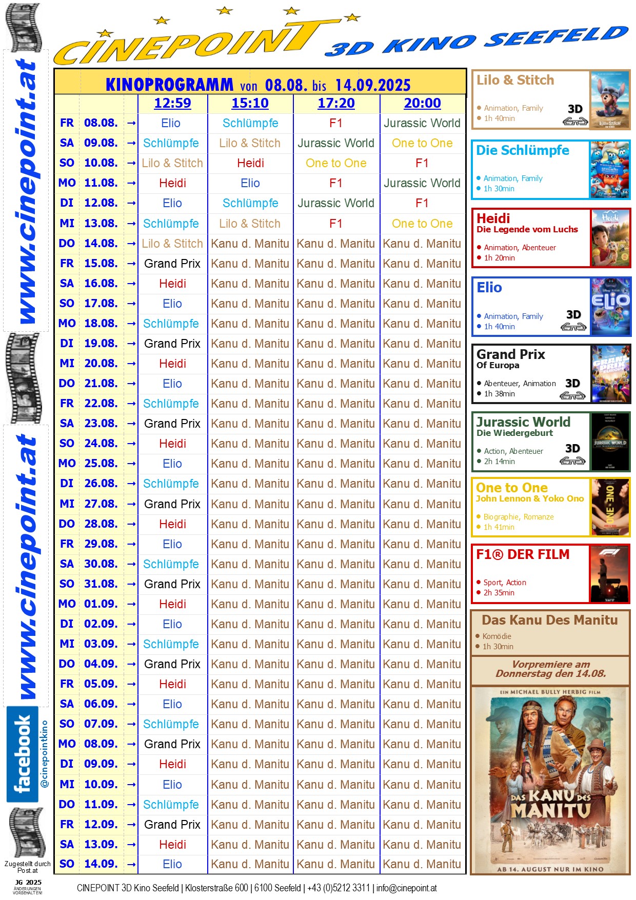 Kinoprogramm - Cinepoint Kino Seefeld